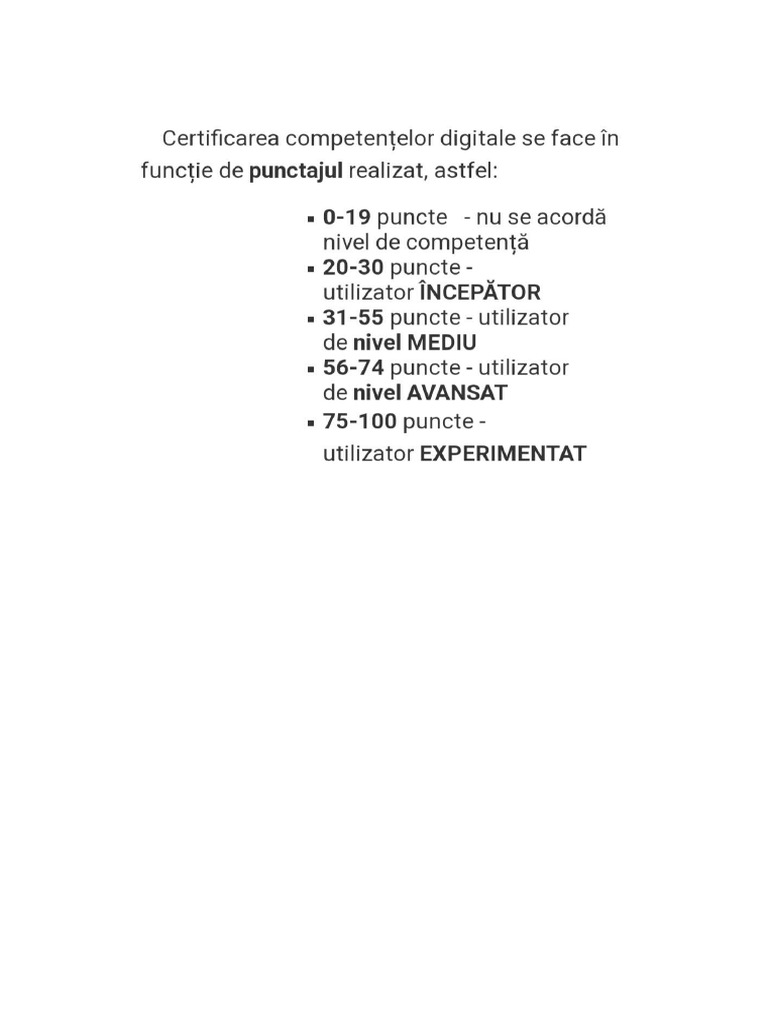 Punctaj Competente Digitale | PDF