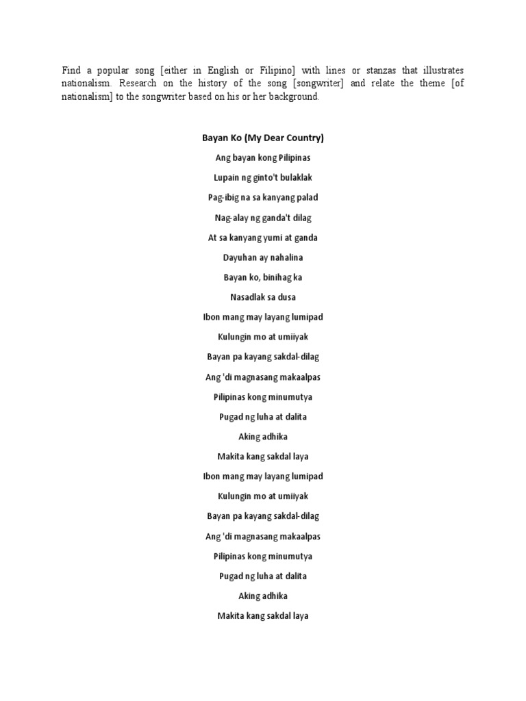 Bayan Ko (My Dear Country) | PDF | Philippines | Southeast Asia