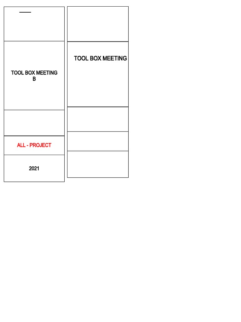Tool Box Meeting | PDF