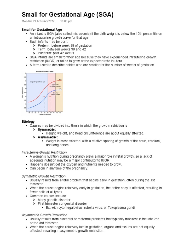 Small For Gestational Age (SGA) | PDF | Obstetrics | Clinical Medicine