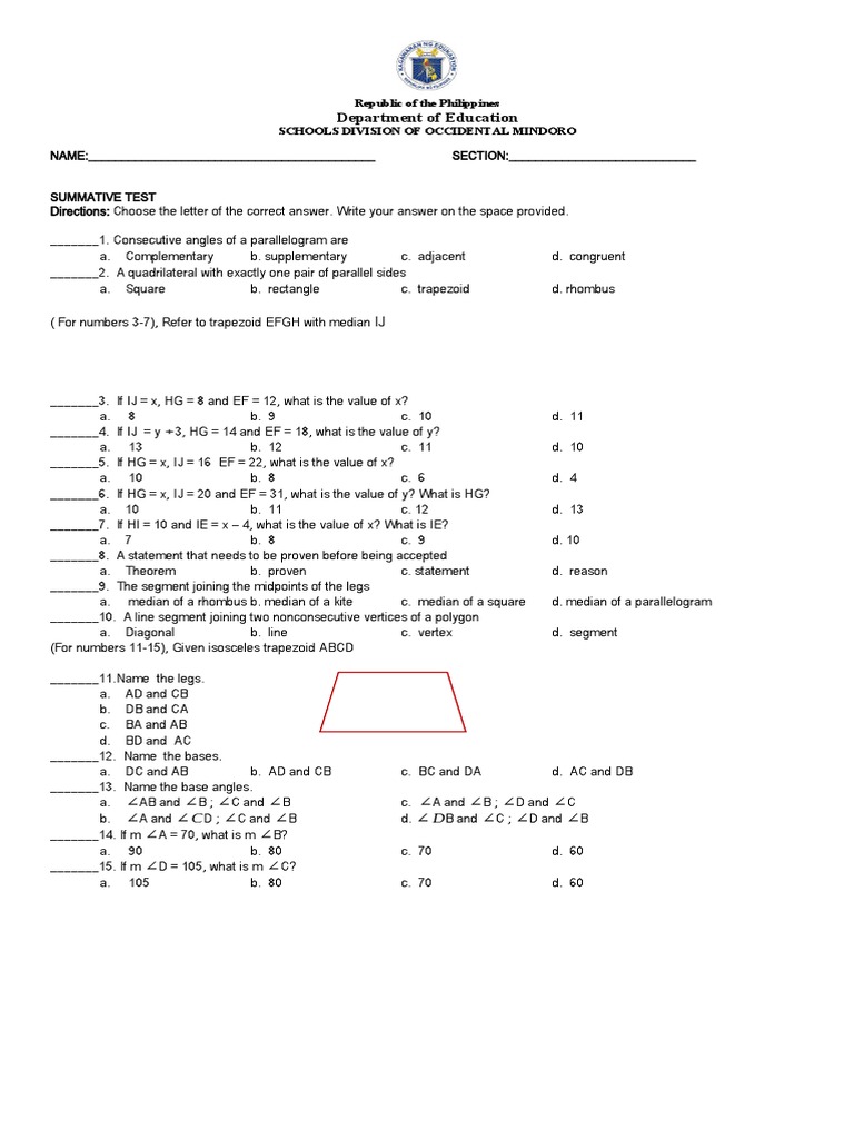 Summative Theorem | PDF | Euclidean Plane Geometry | Elementary Geometry