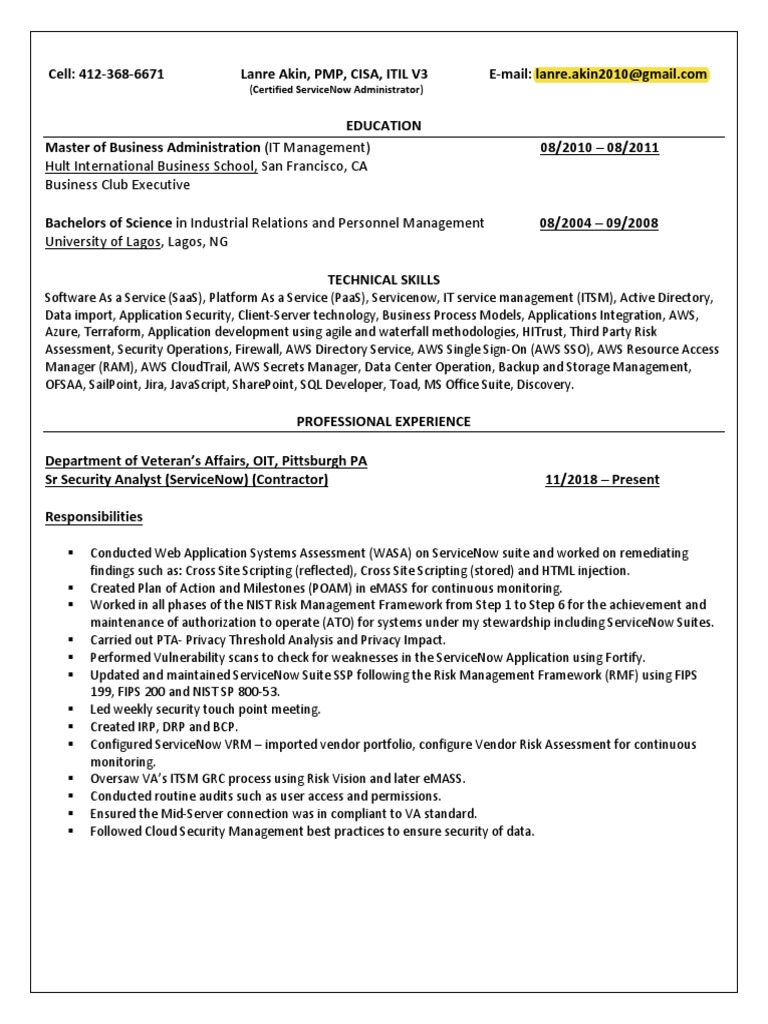 Dice Resume CV Lanre Akin Highlighted | PDF | Vulnerability (Computing ...