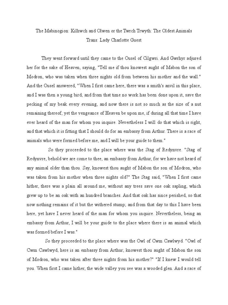 Kilhwch and Olwen | PDF | Welsh Mythology | Celtic Mythology