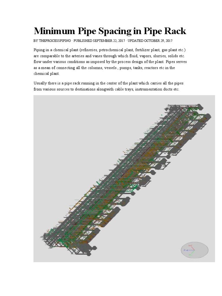 Min Spacing in Between Pipes On Piperack | PDF | Pipe (Fluid Conveyance ...