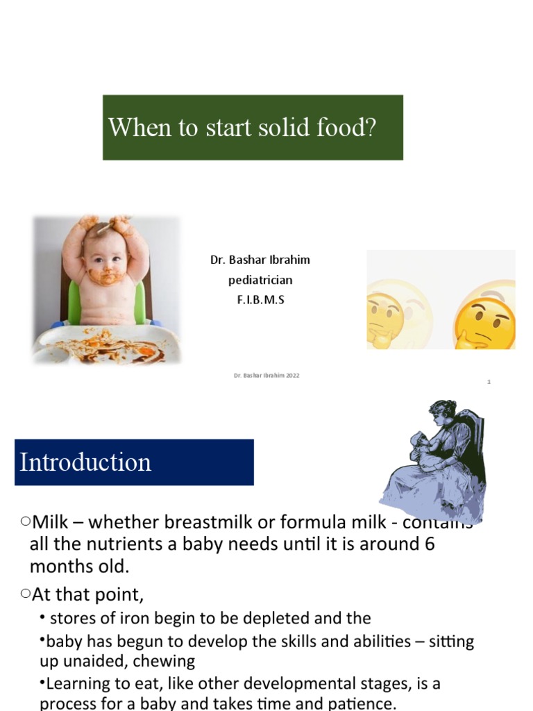 Introduction of Solid Foods | PDF | Foods | Allergy