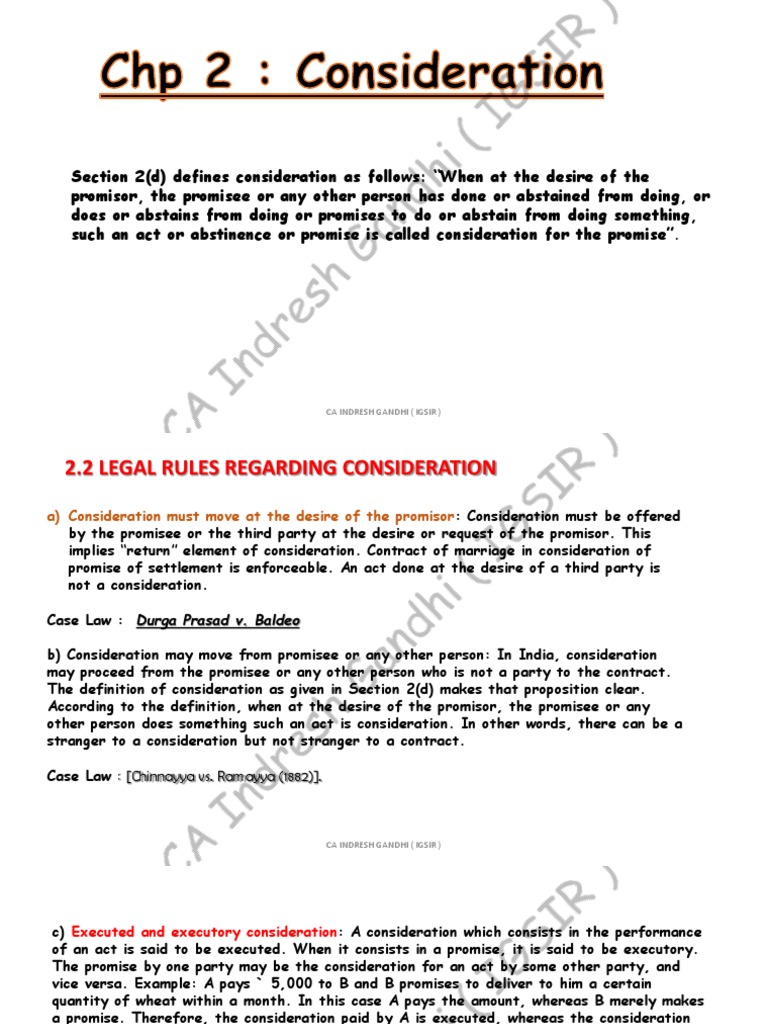 Unit 2 of ICA | PDF | Consideration | Assignment (Law)
