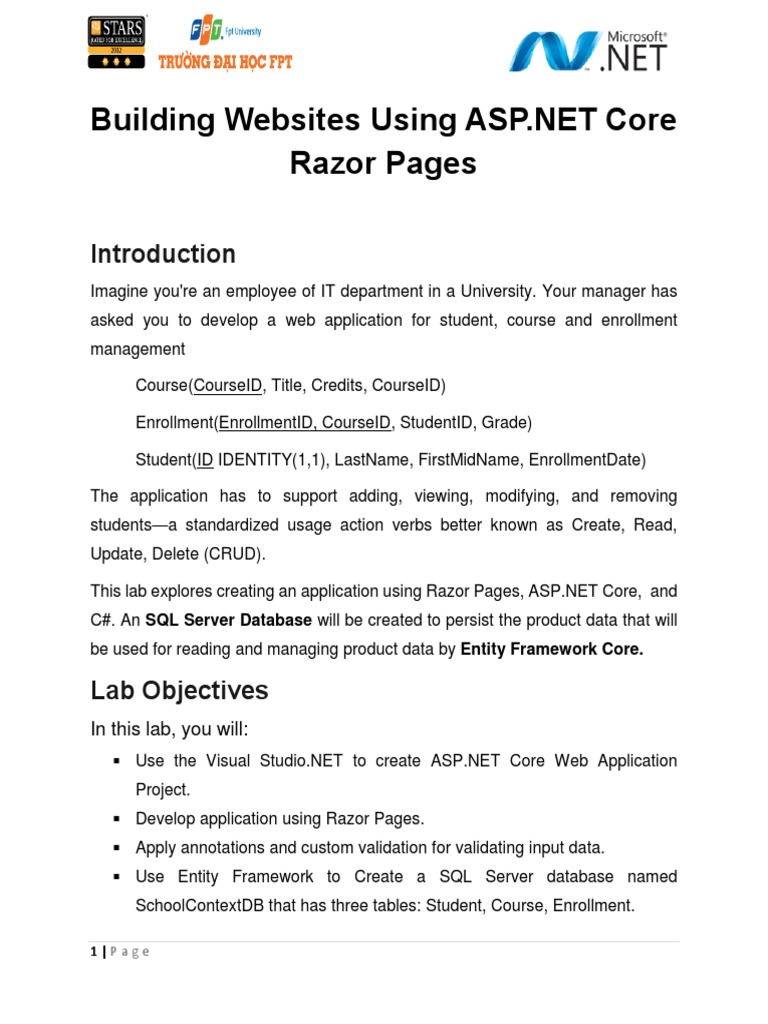 Lab - 02 - Building Websites Using ASP - NET Core Razor Pages | PDF ...