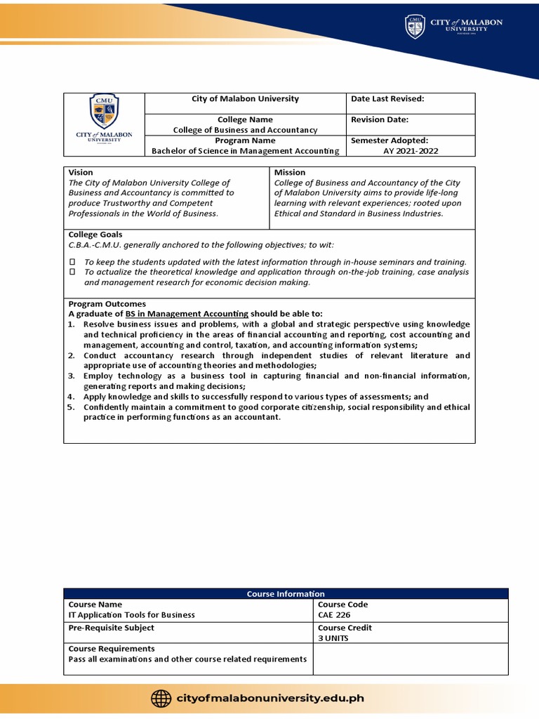 BSMA IT Application Tools For Business | PDF | Microsoft Excel | Accounting