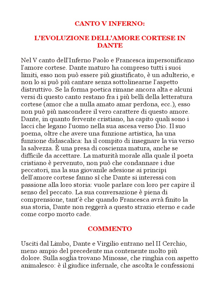 Canto V Inferno | PDF