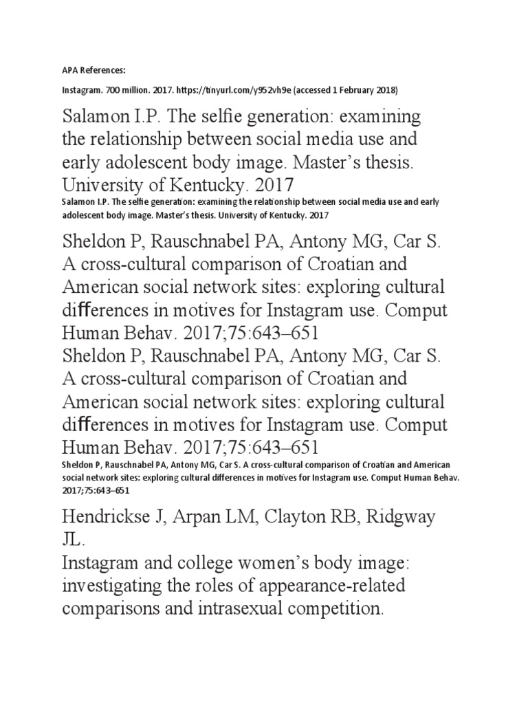 RRL APA References | PDF | Popular Culture & Media Studies | Social Media