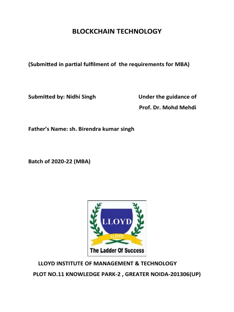 Block Chain Technology Mini Project 2 FINAL | PDF | Cryptocurrency | Databases