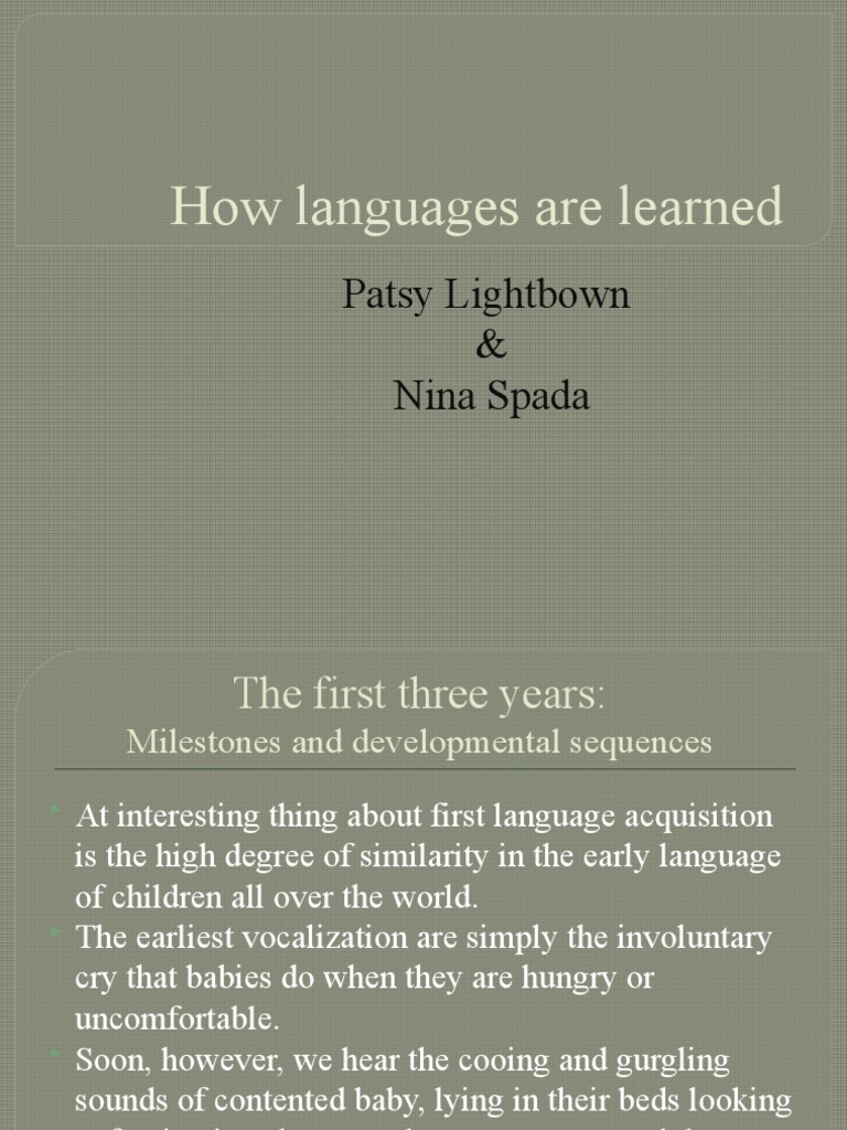Chapter 1 Part One | PDF | Question | Language Development