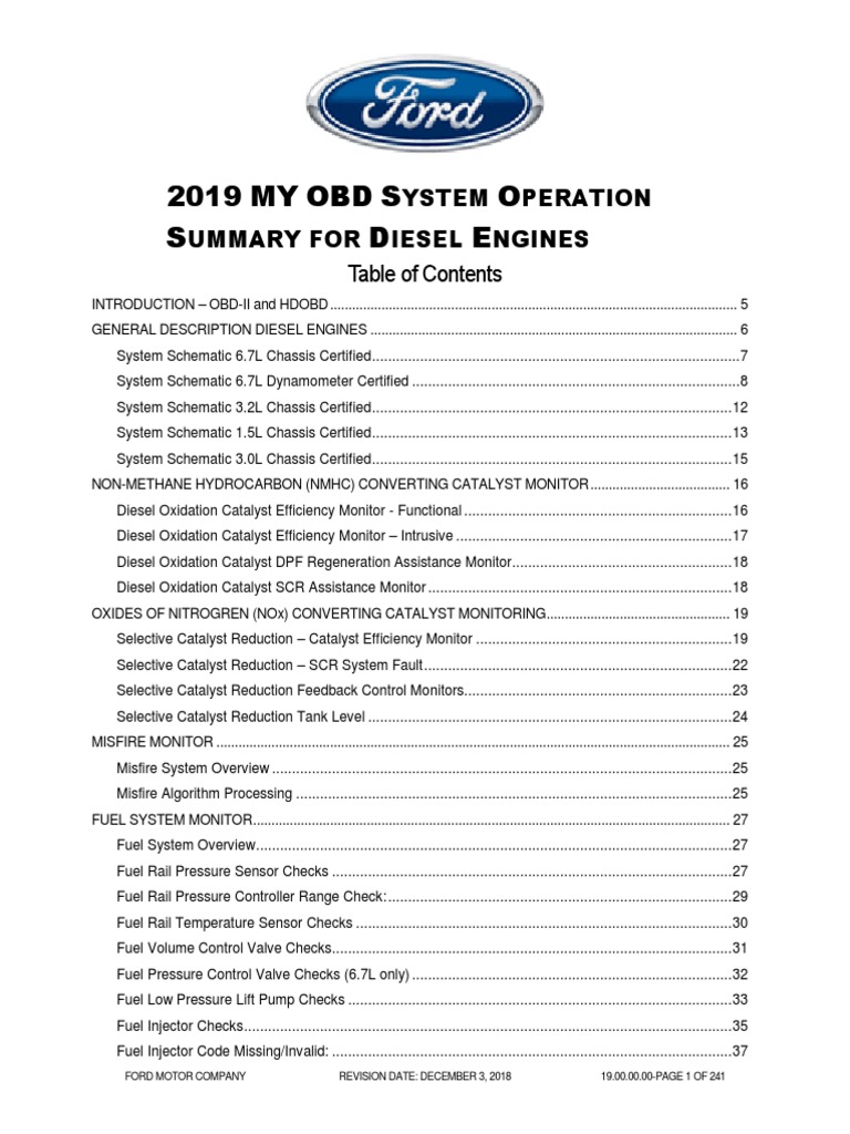 2019 Diesel OBD System Operation Summary | PDF | Turbocharger | Diesel ...