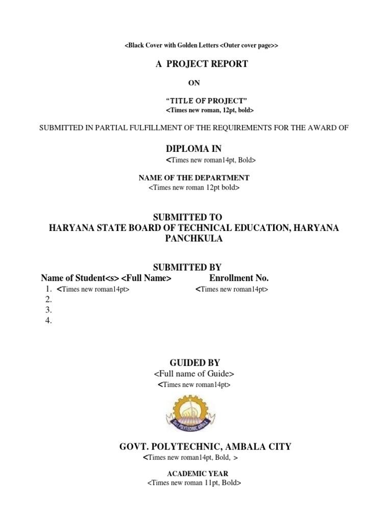 Project Report Guidelines for Students | PDF | Bibliography | Bracket