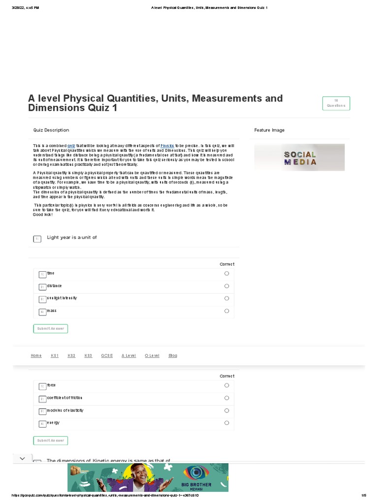 Physics-A Levels Physical Quantities | PDF | Quantity | Force