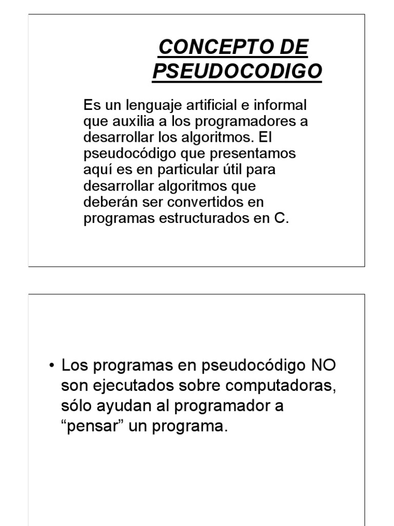 Pseudocodigo | PDF | Algoritmos | Programa de computadora