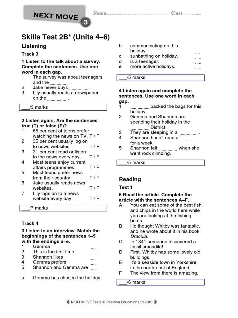 Skills Test 2B (Units 4-6) : Listening | PDF | Dracula | News