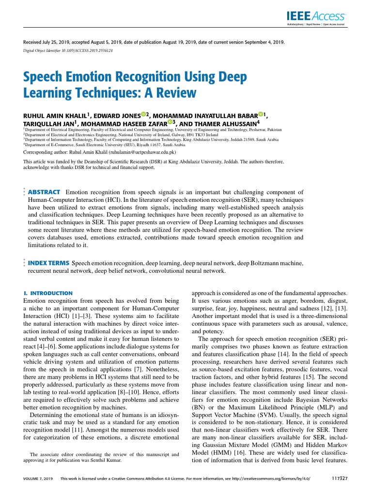 Speech Emotion Recognition Using Deep Learning Techniques: A Review ...