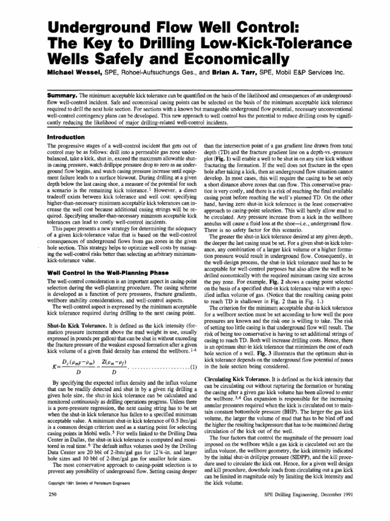 Kick Tolerance Paper 4 | PDF | Casing (Borehole) | Pump