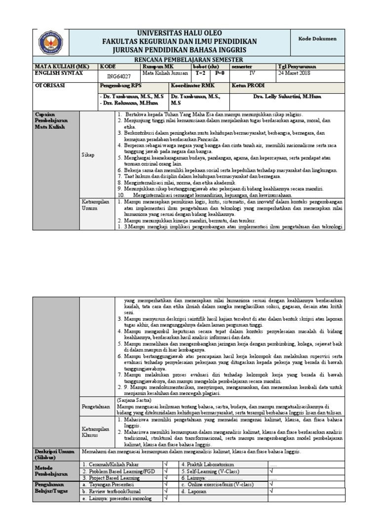 RPS English Syntax | PDF