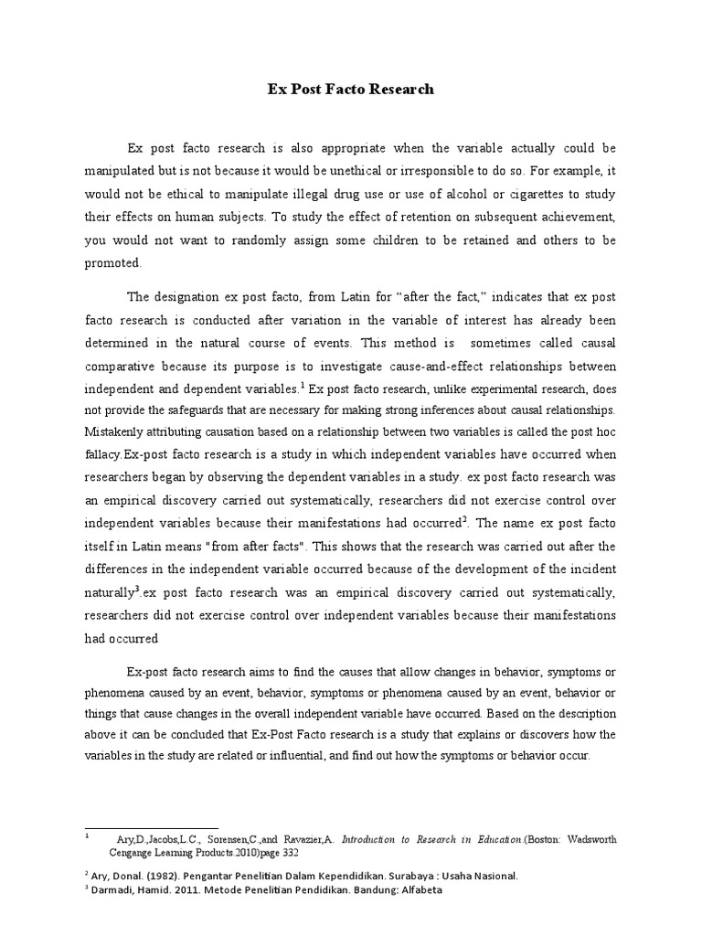 Ex Post Facto Research | PDF | Analysis Of Covariance | Causality