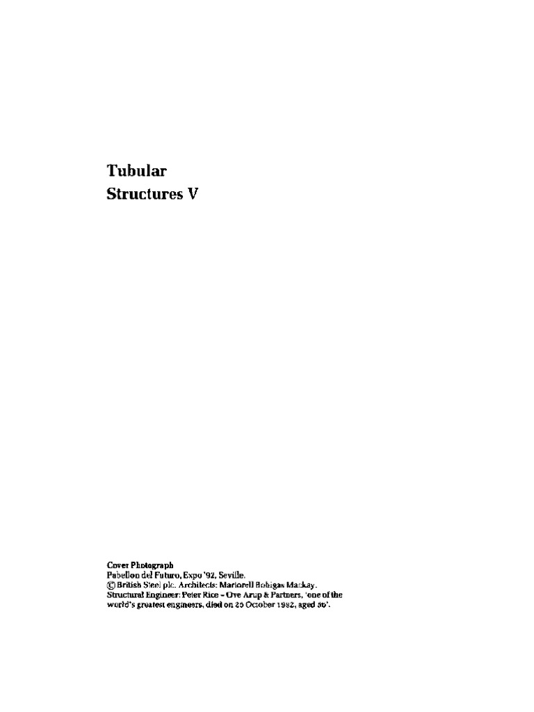 Coutie, M G (Editor) - Tubular Structures V-CRC Press (1993) | PDF ...