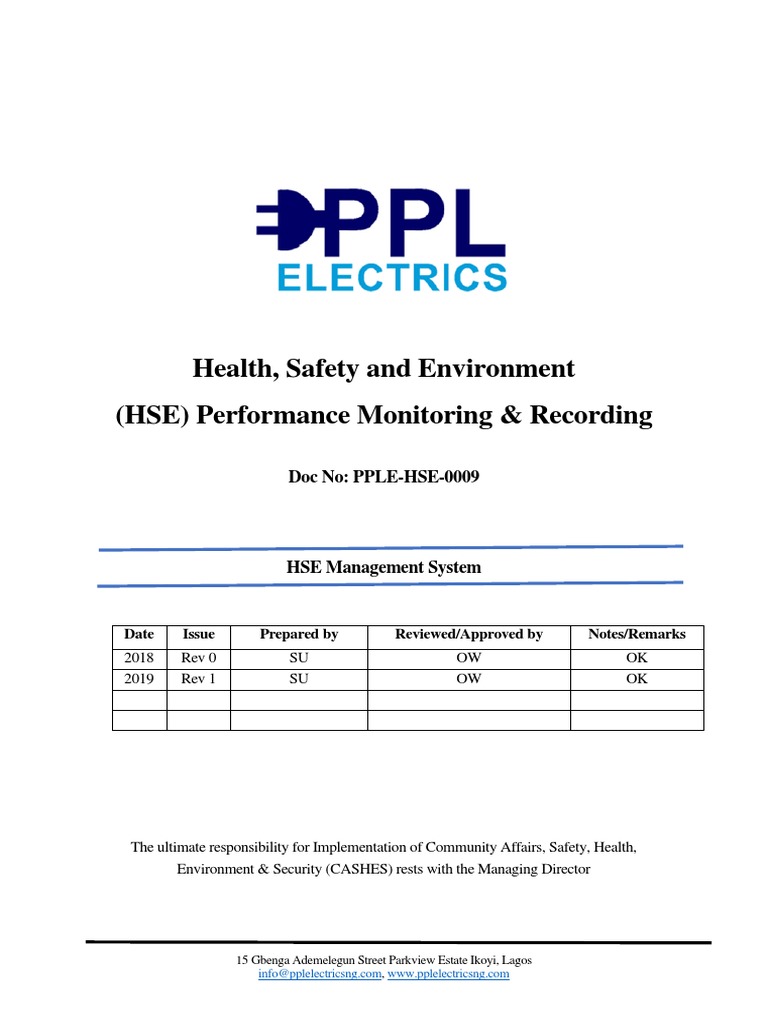 1.9 - HSE Performance Monitoring Process & Records | PDF | Safety ...