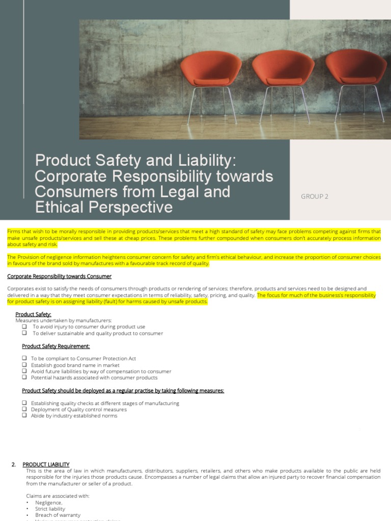 Product Safety and Liability - Deva Prasad | PDF | Product Liability ...