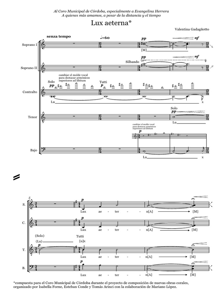 Gadagñotto-Lux Aeterna | PDF | Canto | Música vocal