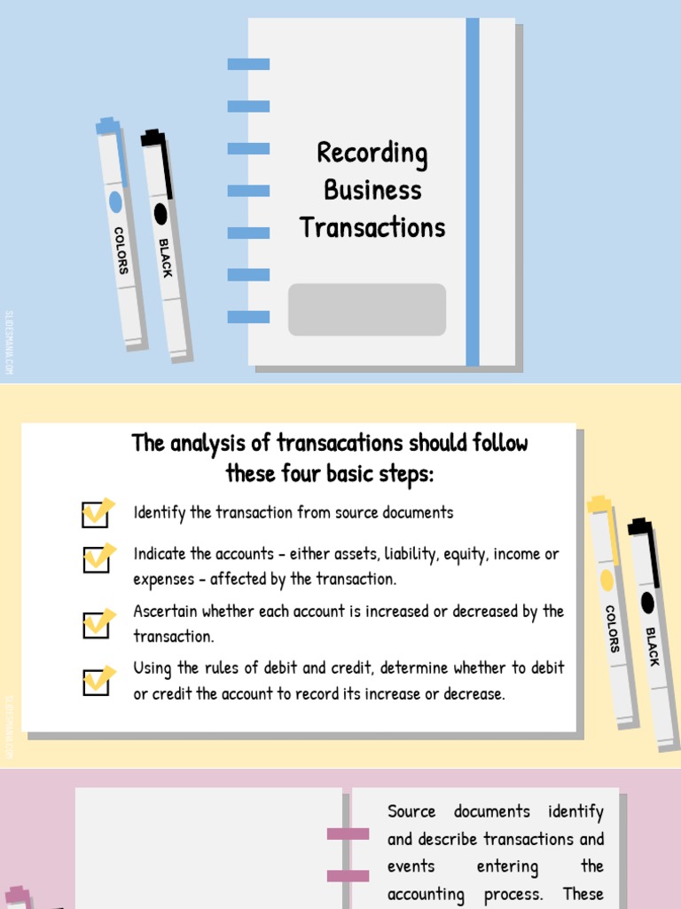 Recording Business Transactions | PDF | Debits And Credits | Financial ...