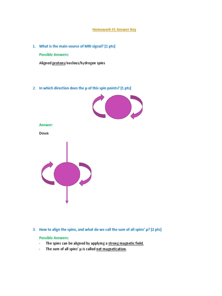 MRI Homework Answer Key | PDF | Magnetic Resonance Imaging | Relaxation ...