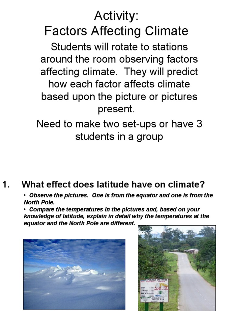 2 - Activity Factors Affecting Climate | PDF | Climate | Equator