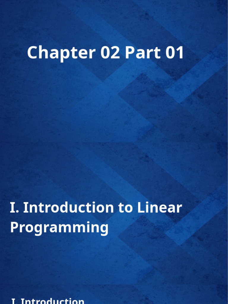 Chapter 02 Part 01 Pdf Linear Programming Mathematical Optimization 1835