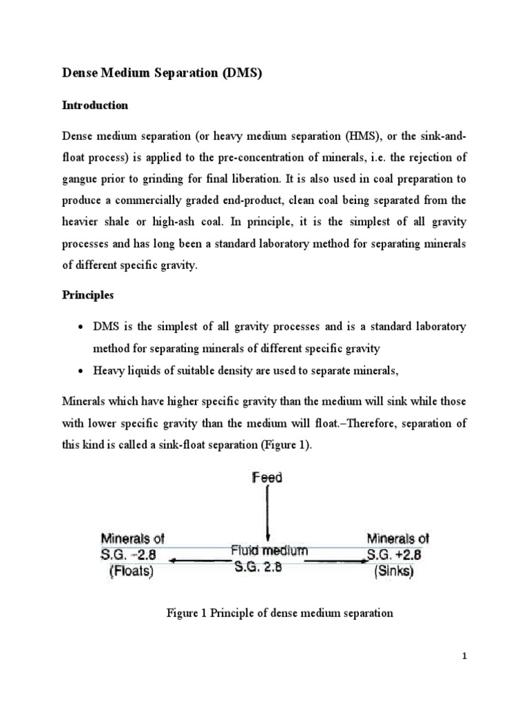 Dense Medium Separation (DMS) | Download Free PDF | Fluid Dynamics | Liquids