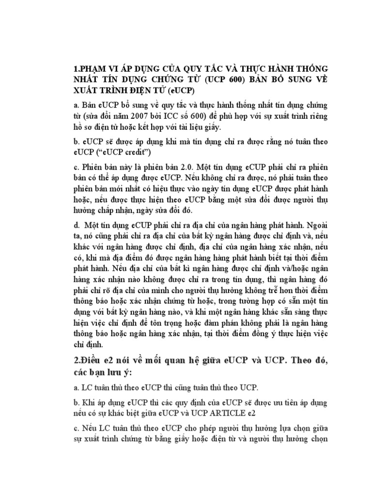 eUCP - bản dịch đủ | PDF