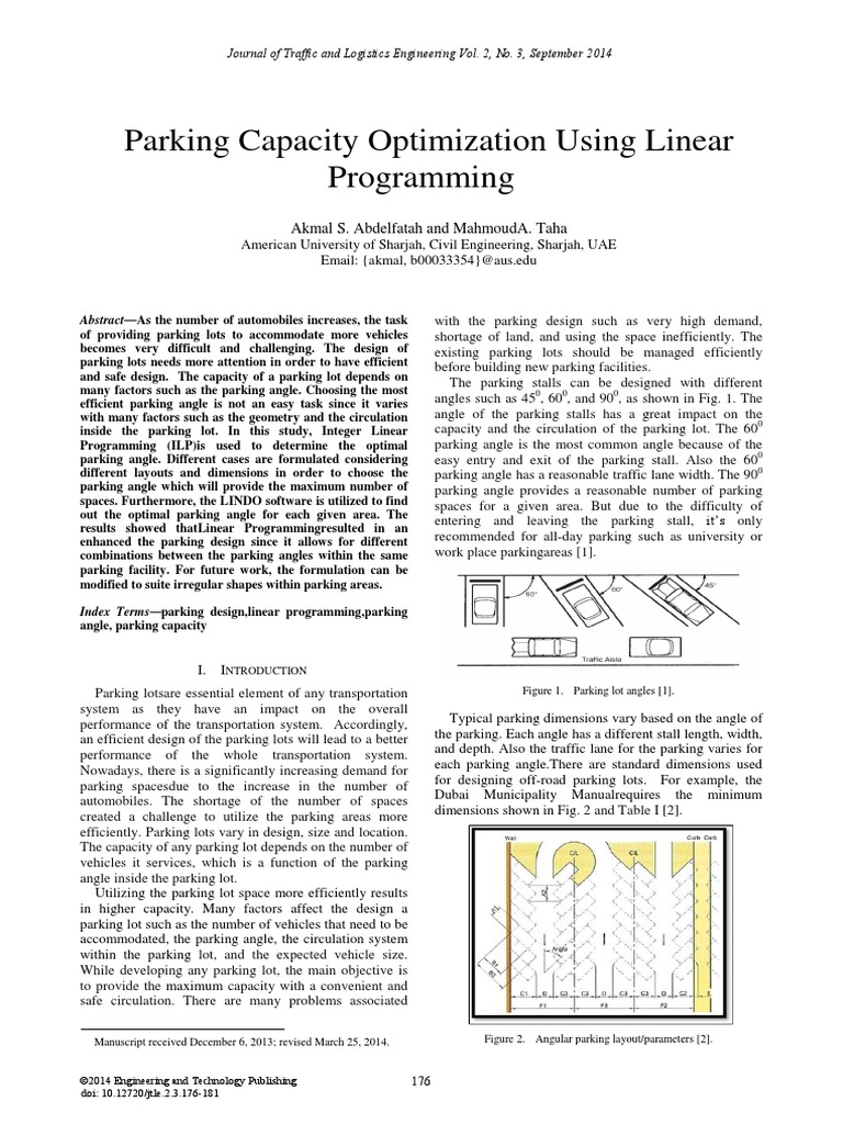 Parking Capacity Optimization Pdf Parking Mathematical Optimization 8941