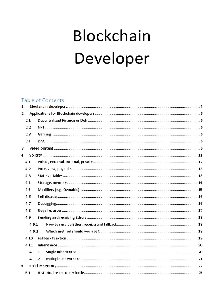 Full Blockchain Developer Guide Pdf Computer Data Storage Subroutine 3172