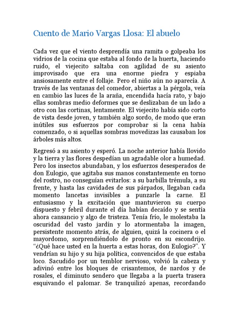 Cuento de Mario Vargas Llosa | PDF