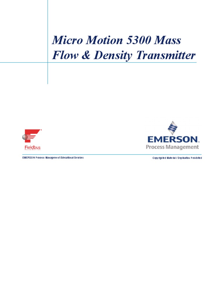 Micro Motion 5300 Mass Flow & Density Transmitter: EMERSON Process ...