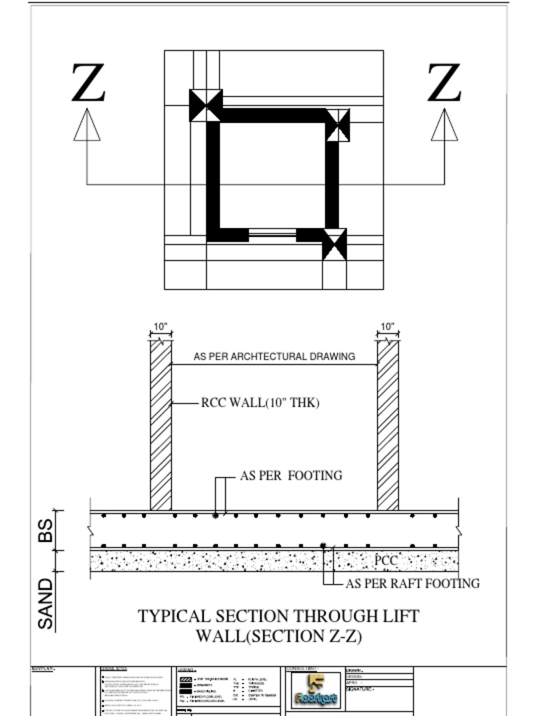 Typical Section Through Lift Wall (Section Z-Z) | PDF