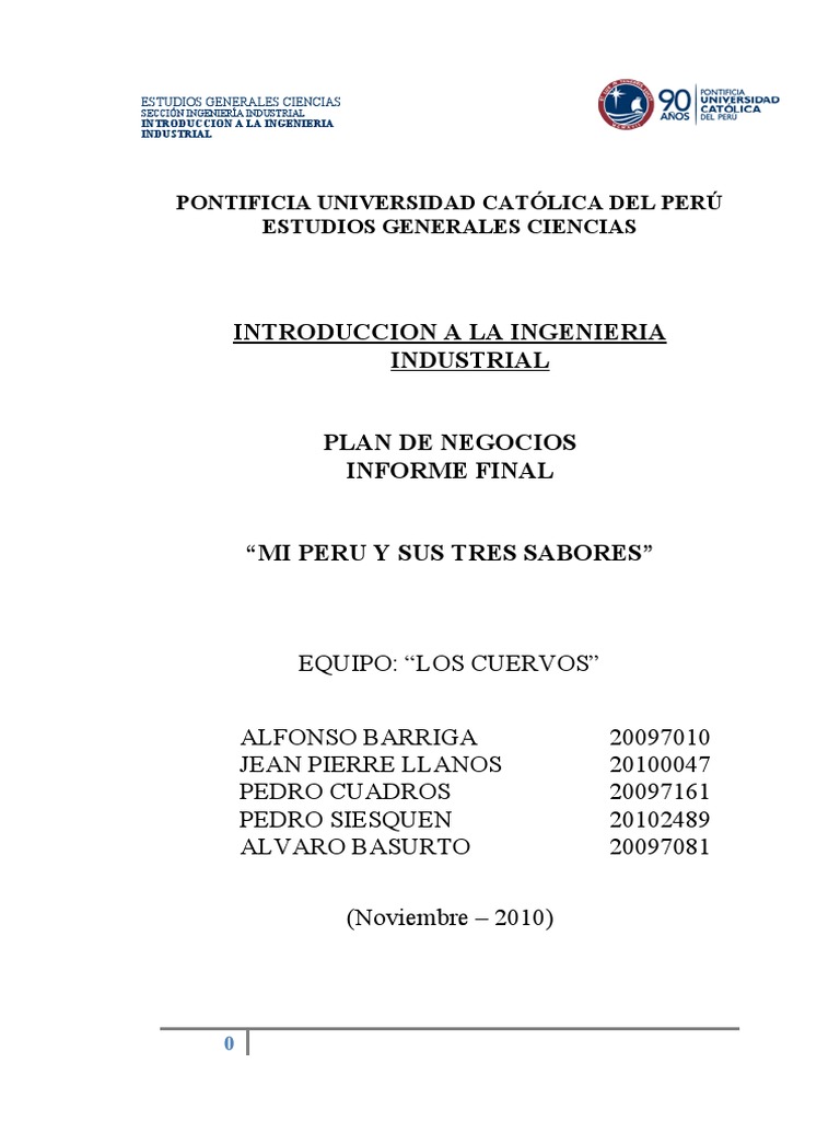 Informe Final2 | PDF | Calidad (comercial) | Análisis FODA