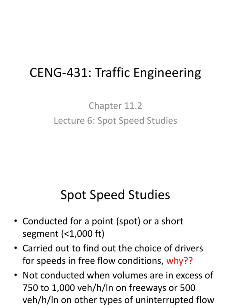 Lect5 - Spot Speed Studies | PDF | Normal Distribution | Sample Size ...