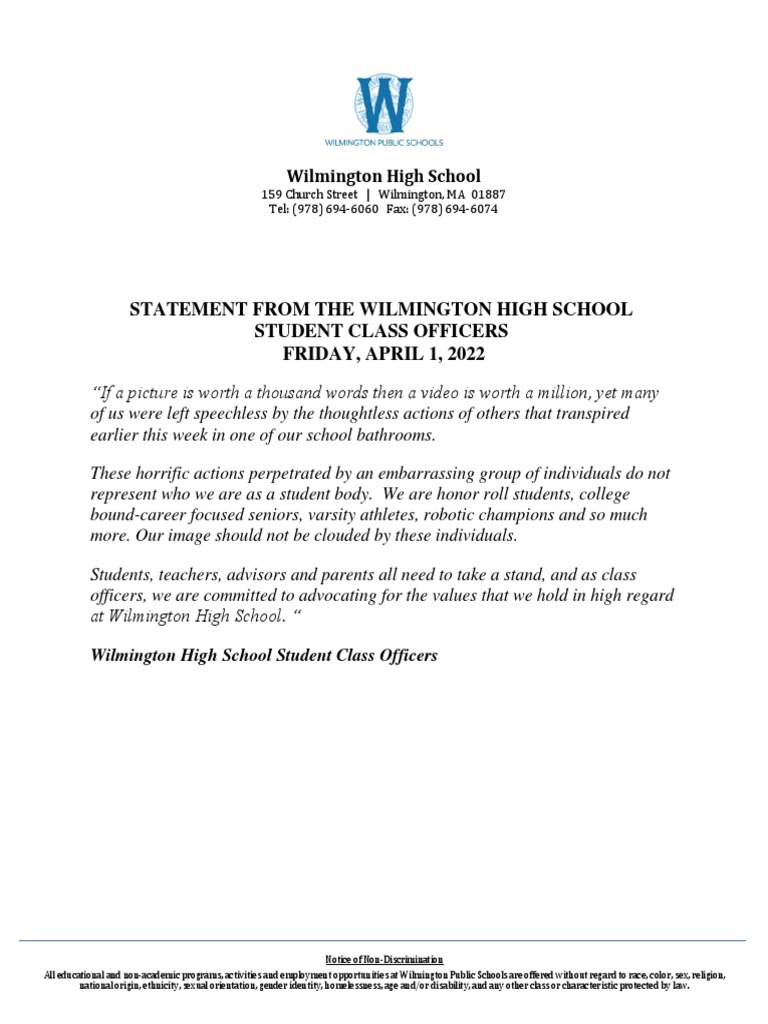 Student Class Officers Statement | PDF