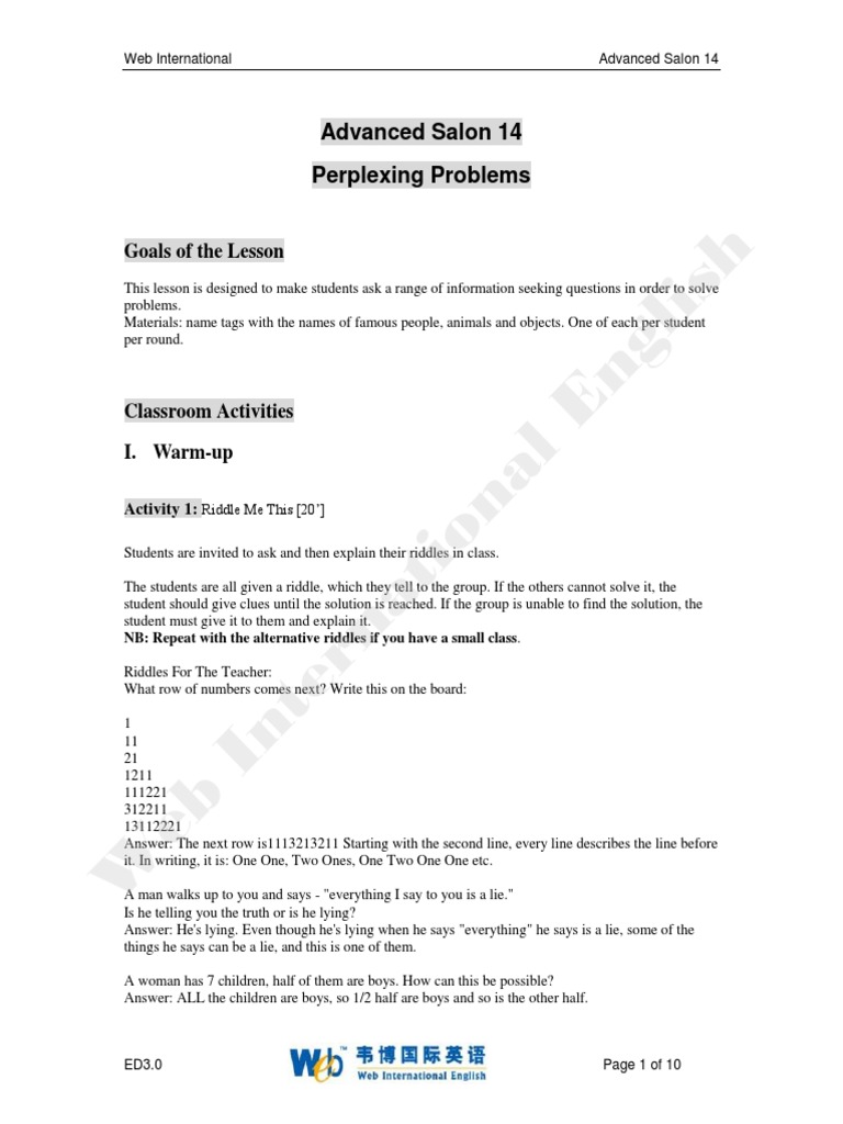 A S 14 - Perplexing Problems | PDF
