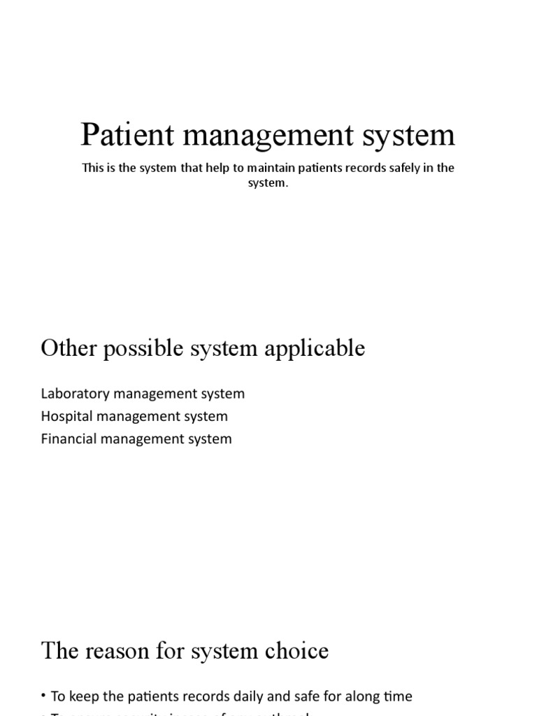 Patient Management System | PDF