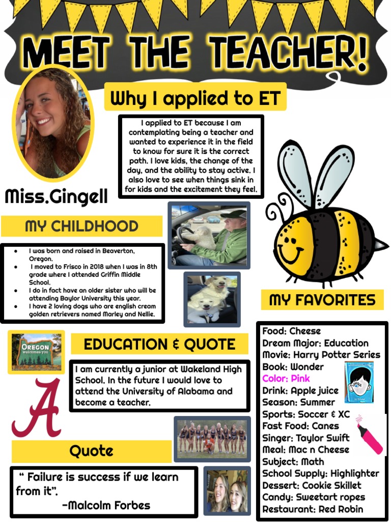 Meet-The-Teacher-Newsletter-Template-Bee 2 | PDF | Cuisine | Food And Drink