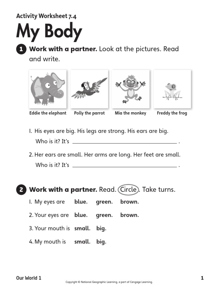 My Body Activity Worksheet for Kids | PDF | Language Arts & Discipline