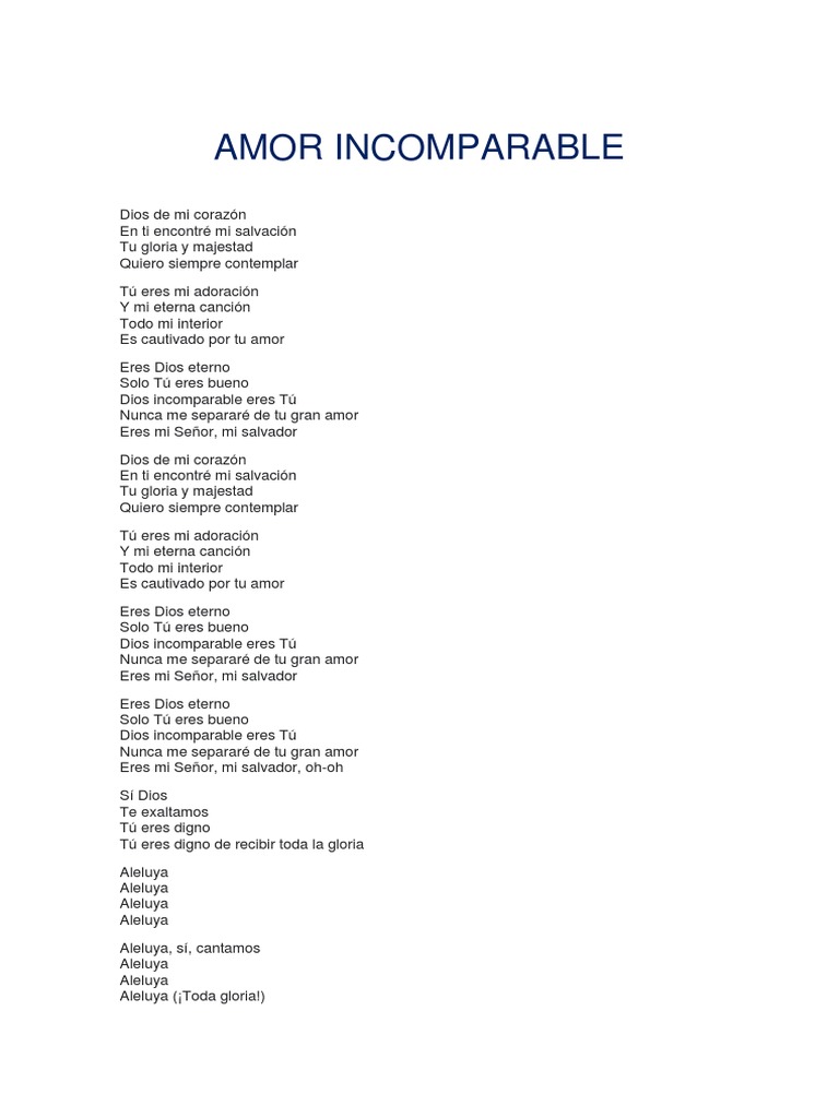 Amor Incomparable | PDF