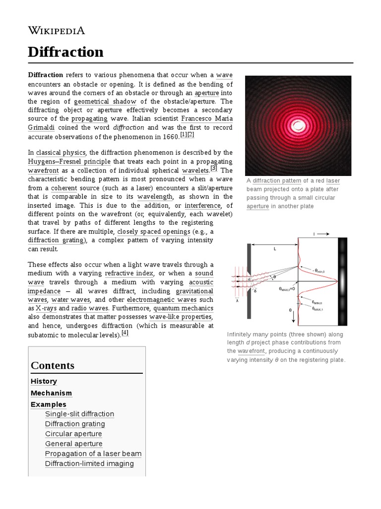Diffraction Pdf Diffraction Angular Resolution