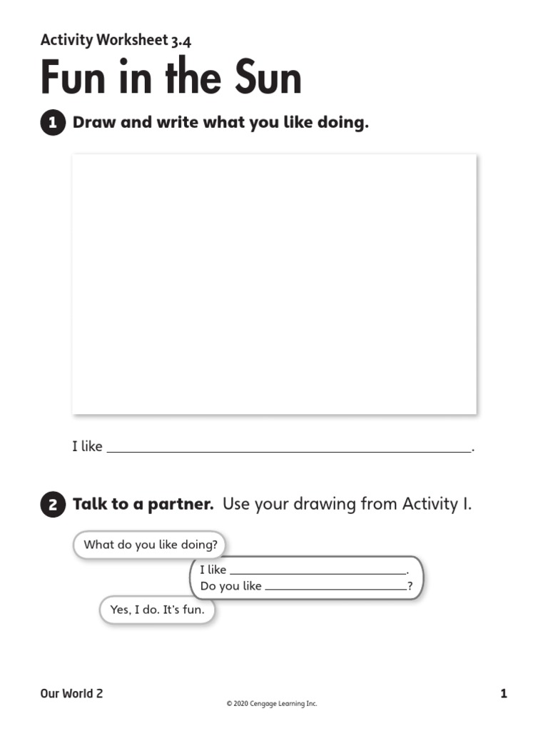 Our World 2 - Unit 3.4 - Extra Worksheet | PDF | Games & Activities ...